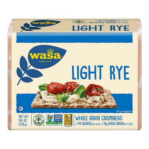 WASA CRISPBREAD LIGHT RYE 270G 12 UN/CJ - Pedersen fine foods