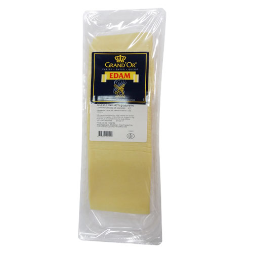 GRAND´OR QUESO EDAM REBANADO 500G 12 UNI/CJ - Pedersen fine foods