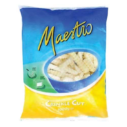 MAESTRO PAPAS FRITAS CRINCKLE 1 KG 10 UNI/CJ - Pedersen fine foods