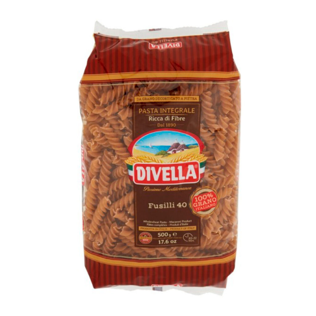 DIVELLA FUSILLI 40 INTEGRAL 500GR 24 UNI/CJ - Pedersen fine foods